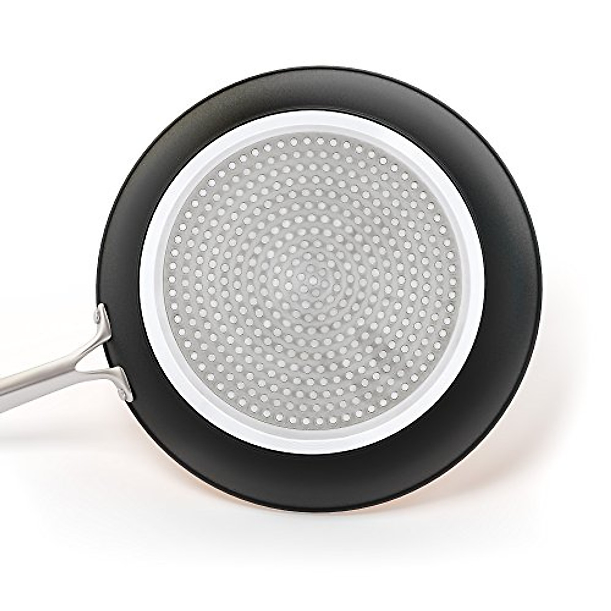 Almond 12 Inch Non-Stick Frying Pan with Lid - Copper Ceramic Fry Pans with Tempered Glass Lid & Stainless Steel Handle, Round Aluminum Saute Pan, Dishwasher and Oven Safe - 12 inches