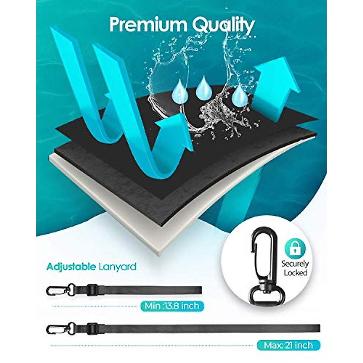 Hiearcool Universal Waterproof Case,Waterproof Phone Pouch Compatible for iPhone 12 Pro 11 Pro Max XS Max XR X 8 7 Samsung Galaxy s10/s9 Google Pixel 2 HTC Up to 7.0", IPX8 Cellphone Dry Bag - 4 Pack