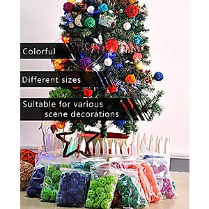 Ougual 10pcs Wicker Rattan Balls Table Wedding Party Christmas Decoration (Diameter 2.4 Inch, Blue)