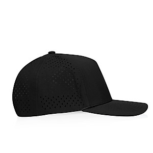Billest Gilbert Snapback Hat | 5 Panel Blank Cap for Men & Women | Breathable & Lightweight | Outdoor | Curved Bill (Black)