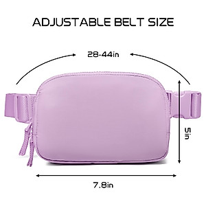 Belt Bag for Women Two-Way Zipper Cross Body Fanny Pack Fashion Waist Packs Everywhere Belt Bag with Adjustable Strap Gifts for Teen Girls Women Men (Lavender)