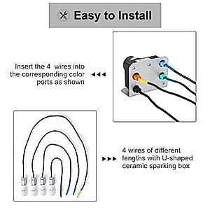 Apromise 7629 Grill Igniter Replacement - Upgraded Grill Igniters for Weber Genesis E/S/EP/CEP 330 Series Grills(2011-2016) with Front-Control | 4 Outlets