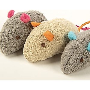 SmartyKat (3 Count) Skitter Critters Catnip Cat Toys - Gray/Cream, 3 Count