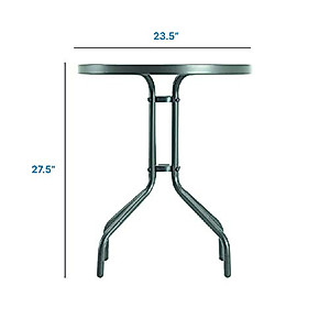 Patio Vida Cascade 3 Pieces Outdoor Patio Conversation Set - Wicker Rattan Chairs and 1 Coffee Table with Glass Top for Garden, Patio, Balcony, Backyard Taupe