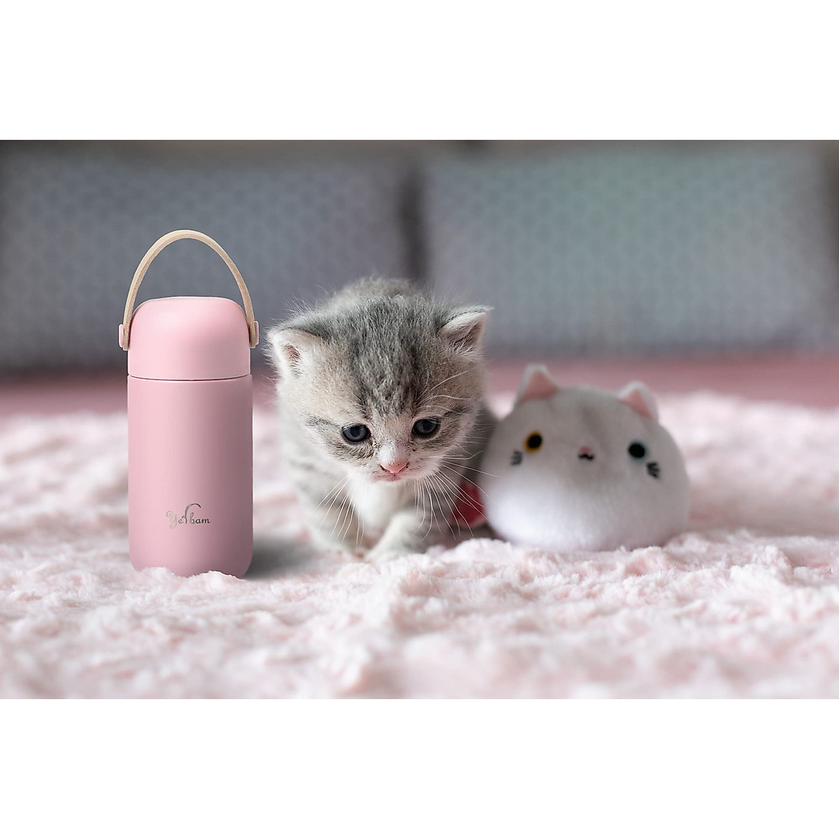 Yerbam 5.5oz Mini Tumbler Stainless Steel Vacuum Insulated Water Bottle Double Wall Thermos Flask Small Size BPA Free Leakproof (brink pink)