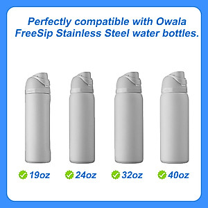 4pcs Replacement Plug for Owala, BPA Free Silicone Sealing Plug Accessories Top Replacement Lid Bottle Cap Mouth Stopper Gasket Compatible with Owala FreeSip 19/24/32/40oz(Black)