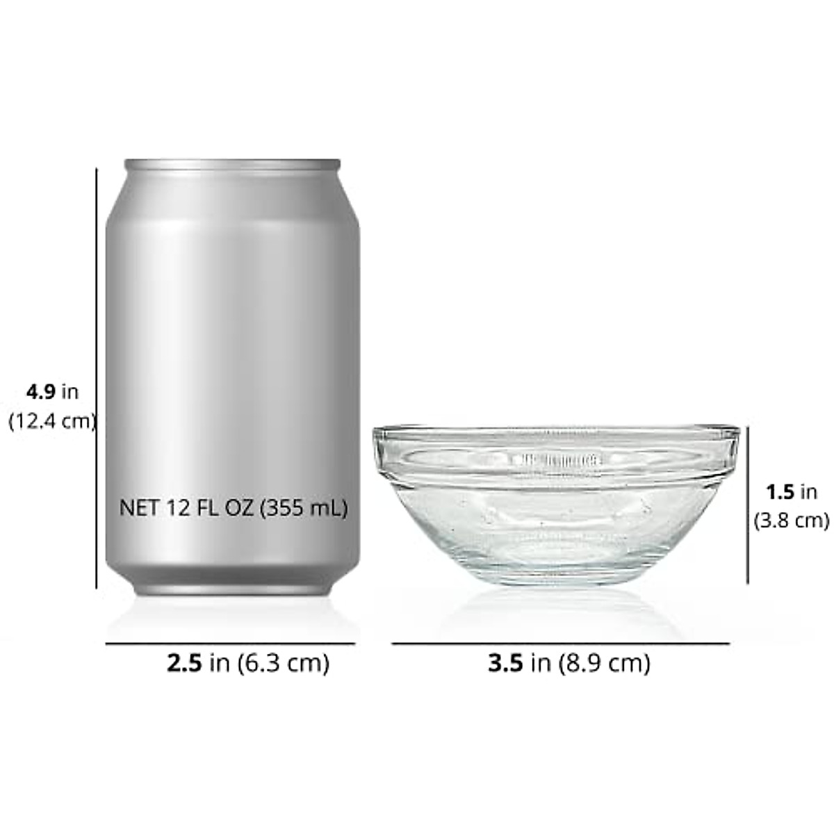 3.5 Inch Mini Meal Prep Bowls - Glass Ramekins Bowls | Stackable Clear Serving Bowls | Bowl for Salad, Dessert, Dips, Nut | Candy Dishes, Stackable and Dishwasher Safe | Kitchenware - Set of 6