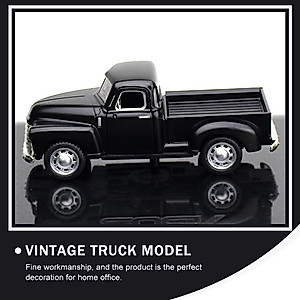 Toyvian Metal Classic Cars Model Die Cast Old Pickup Truck Figurine Alloy Vintage Collectible Toy Car Mini Car Photo Prop for Home Desk Cabinet Bookshelf Black
