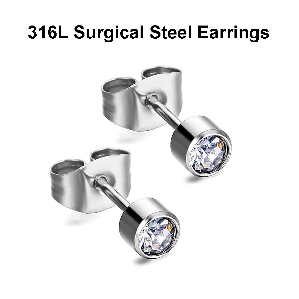 LECIEL Reusable Ear Piercing Gun Kit, Professional Body Nose Lip Piercing Kits with 16 Pairs Stud Earrings (6 Pairs Sterling Silver Stud Earrings+10 Pairs Gun Stud Earrings)