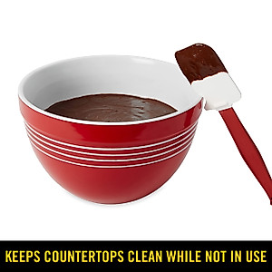 Rubbermaid Commercial Products High Heat Resistant Silicone Heavy Duty Spatula/Food Scraper, 9.5-Inch, 500 Degrees F, Red Handle, for Baking/Cooking/Mixing, Commercial Diswasher Safe