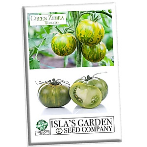 "Green Zebra" Tomato Seeds for Planting, 50+ Heirloom Seeds Per Packet, (Isla's Garden Seeds), Non GMO Seeds, Botanical Name: Solanum lycopersicum, Great Home Garden Gift