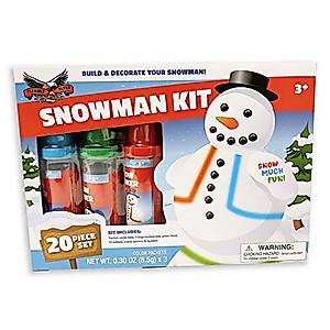 Flexible Flyer Build a Snowman Kit & Snow Art Markers. Kids Winter Toy Decorate Set, Black