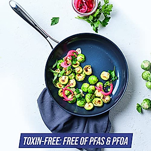 Blue Diamond Cookware Hard Anodized Ceramic Nonstick, 10" Frying Pan Skillet, PFAS-Free, Dishwasher Safe, Oven Safe, Grey