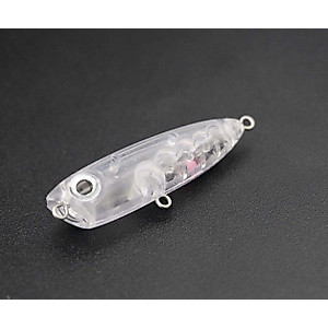 10PCS Unpainted Lure Blanks 2.81g 4.8cm with Free 6mm Eye Crankbait Simulation Blank Body Clear Hard Baits Trout Salmon Minnow Lure Popper Lures Topwater Freshwater 8440