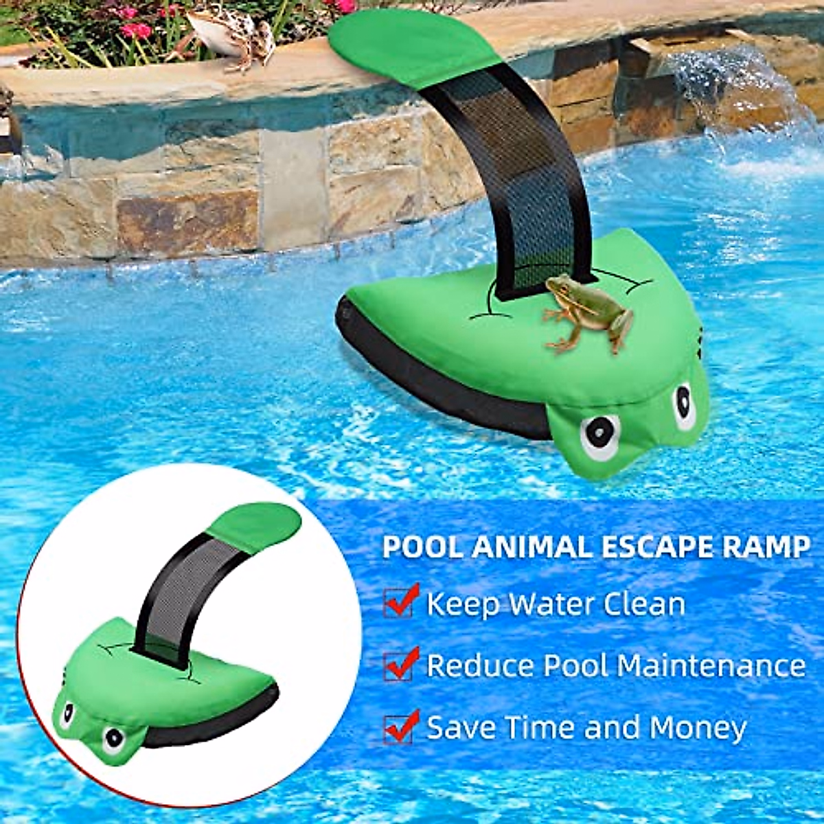 JESTOP Pool Animal Saving Escape Ramp, Frog Floating Ramp Rescues for Swimming Pool, Frog Saver Floating Ramp Rescues for Saving Frogs, Toads Animal Mice, Birds, Pool Maintenance Accessories