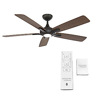 Mykonos Smart Indoor and Outdoor 5-Blade Ceiling Fan 60in Bronze/Dark Walnut with 3500K LED Light Kit and Remote Control works with Alexa, Google Assistant, Samsung Things, and iOS or Android App
