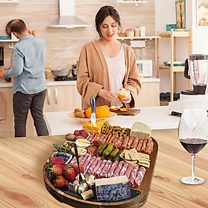 Acacia Cheese Board Set - Large Charcuterie Boards & Cheese Board and Knife Set - Kitchen Wine Meat Cheese Platter - Unique Thanksgiving, Christmas, Holiday, Anniversary or Wedding Gift