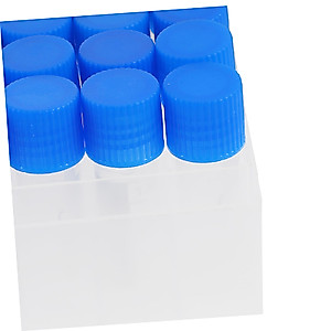 TEHAUX 1. 8ml Small Freezing Tubes Plastic Vials Sample Tubes with Screw Lid Box