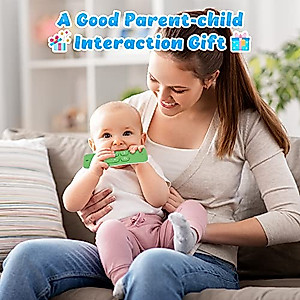 Maliton 3 Pack Silicone Baby Teething Toys for Infant Toddlers, Teething Toys for Babies 6-12 Months, Baby Gifts for Girl & Boy, Baby Remote Control Shape Teething Toys for Sucking Needs, BPA Free