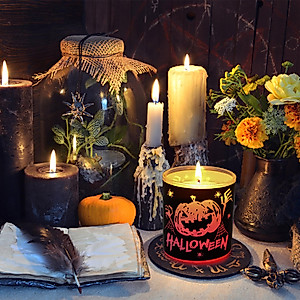Pumpkin Scented Candles, Fall Decorations for Home, Halloween Decorations Indoor,Spooky Candle,Gothic Vintage Fall Decor for Farmhouse Room Apartment Table Desk Kitchen Bedroom,Funny Gift for Women