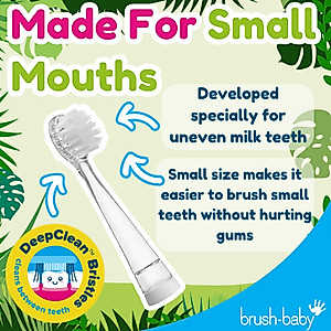 Brush-Baby WildOnes Replacement Brush Heads (for Ages 0-10 Years) Pack of 4 - Only Compatible with Wildones Toothbrushes