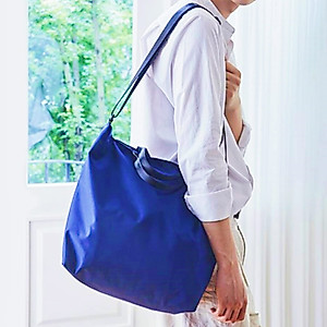 JiangYY Women Men Large Vintage Nylon Tote Shoulder Bag Shopping Bag Handbag (Blue)