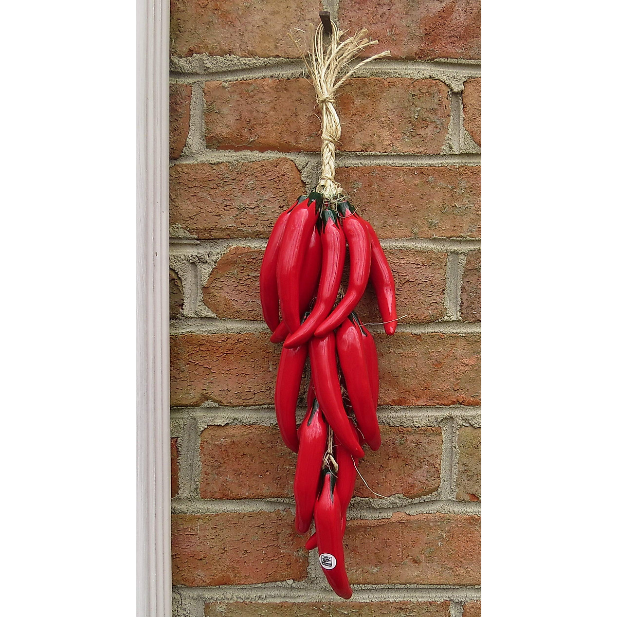 Generic Ceramic Talavera Red Chile Pepper - 15 in Red Chiles - Beautiful Mexican Handmade - Individually Unique - Red Chili Pepper Decorations - Pepper String - Red Chili Décor