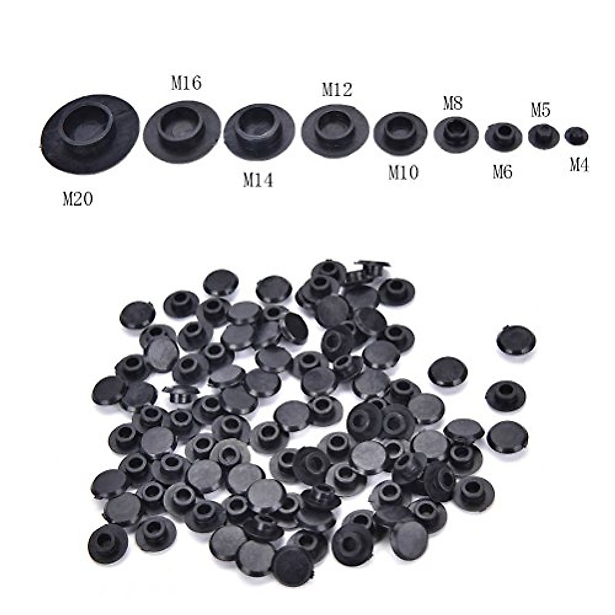 JiaUfmi Hex Socket Allen Bolt Screw Nut Black Hexagon Head Cover Cap Protector 100PCS M5