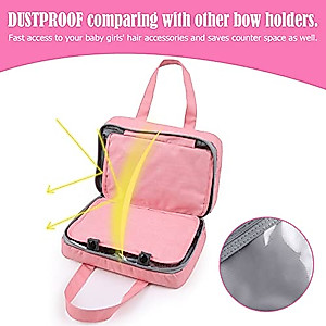 Headband Holder for Baby Girls Bow Holder Organizer, Baby Girls Hair Accessory Organizer for Hair Pins, Ties, Bows, Clips, Barrette, Storage Bag with Multi-pockets Make it Clear Classify for Little Girls Travel Outdoor
