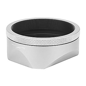 Haoge Square Metal Lens Hood for Fuji Fujifilm FinePix X100V X100F X100 X100S X100T X70 Camera Accessories Silver with Cap and 49mm Adapter Ring Kit
