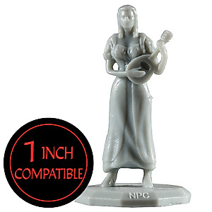 Monster Townsfolk Mini Fantasy Figures - 8pc Entertainer Non Player Character NPC Miniatures - 1" Hex-Sized Compatible w DND Dungeons and Dragons, Pathfinder and All RPG Tabletop Games