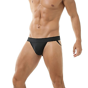 BRODDLE Men's Jockstrap Stretchy Nylon Pouch Workout Performance Athletic Supporters for Men Black XX-Large