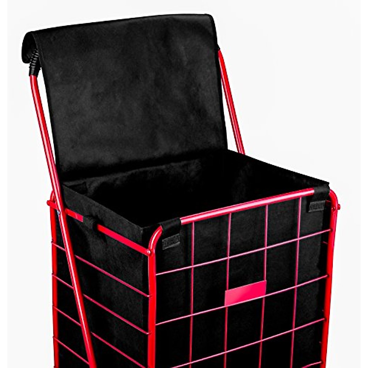 Shopping Cart Liner - 18" X 15" X 24" - Square Bottom Fits Snugly Into a Standard Shopping Cart. Cover and Adjustable Straps for Easy and Secure Attachment. Made from Waterproof Material, Black