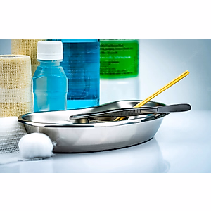 Bosky Stainless Steel Medium Kidney Tray 8" inch Basin Finest Emesis Bowl SS 304 Round Edges Surgical Utility 500 cc