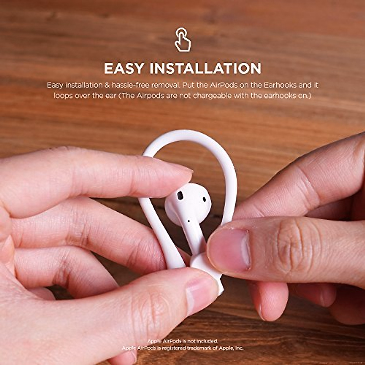 elago Ear Hooks Designed for AirPods Pro, AirPods 3 and AirPods 1, 2, Anti-Slip Earbud Accessories, Comfortable Fit, Ergonomic Design, Durable TPU Construction, Perfect for Exercising [White]