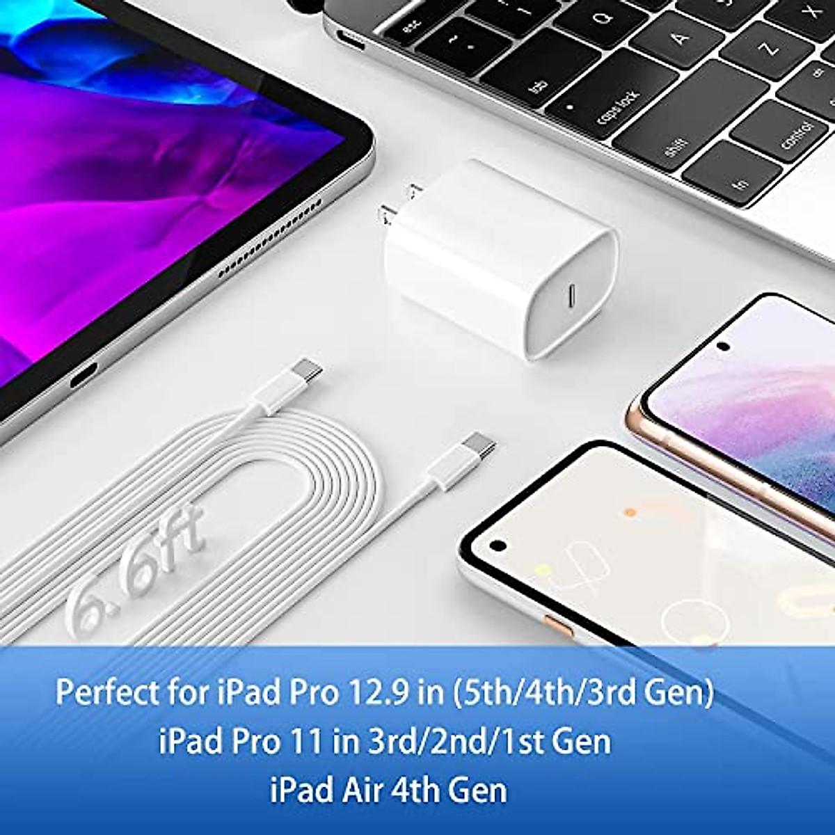 iPad Pro Charger Fast Charging,2 Pack 20W USB C Fast Wall Charger Block ...