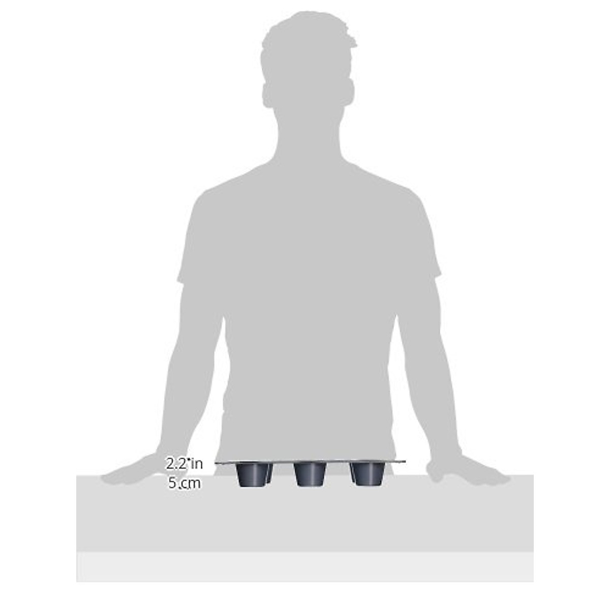 Fox Run Pop-Over Pan, 6 Cup, Grey