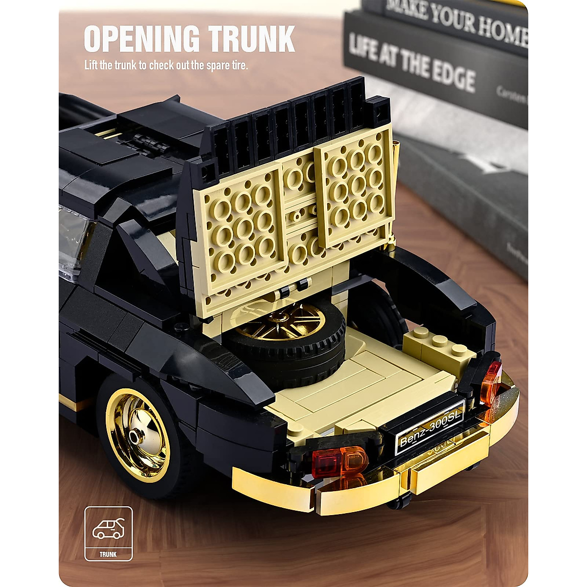 Nifeliz Retro Sports car 400SL MOC Building Blocks and Construction Toy, Adult Collectible Model Cars Set to Build, 1:14 Scale Sports Car Model,NEW2021 (886 Pcs)