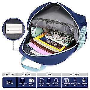 YOREPEK Kids Backpack for Boys, Lightweight School Bookbag for Kids 3-6 Years Old, Preschool Backpack with Breathable Back Design for Toddlers, Kindergarten, Elementary, Early Grade School, Blue