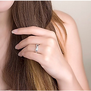 THREE MAN Sterling Silver Wedding Band Ring for Women X Style Brief Design 925 Silver (6)