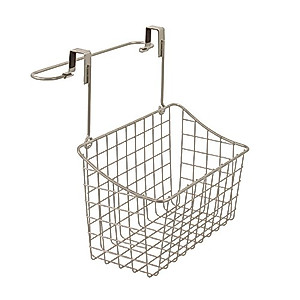 Spectrum Diversified Grid Over The Cabinet Towel Bar & Medium Basket, Satin Nickel PC