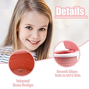 Kid Portable Potty Folding Toilet: Toddler Travel Potty Folding Toilet with 15Pcs Cleaning Bags Foldable Potty Seat for Car Camping Park - Portable Potty for Toddler Travel