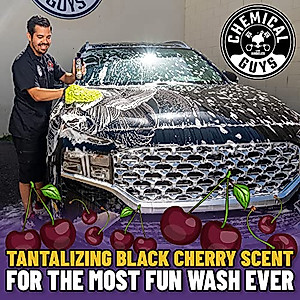 Chemical Guys CWS61916 Black Light Foaming Car Wash Soap(Works with Foam Cannons, Foam Guns or Bucket Washes)Safe for Cars,Trucks,Motorcycles,RVs&More,16 fl oz, Black Cherry Scent(packaging may Vary)