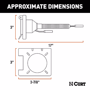 CURT 57674 Dual-Output 4-Way Flat Vehicle-Side to 7-Way RV Blade Trailer Wiring Adapter with Tester , black