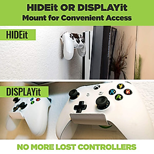 HIDEit Mounts Uni-C Controller Wall Mount (2-Pack White), American Company - Mount for Video Game Controllers, Compatible with Playstation, Xbox, NVIDIA, Nintendo Switch Controllers and More