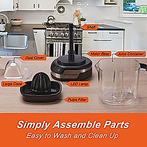 M MELENTA Electric Citrus Juicer, 41oz Large Capacity Orange Juicer Squeezer with Powerful Motor, Easy to Clean, Electric Lemon Juicer Extractor with Blue LED Working Lamp for Lime Orange Grapefruit