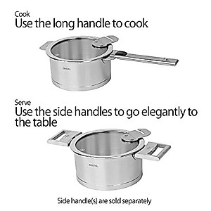 Cristel Strate Saucepan, 1.5 quart/2 quart/3 quart, Silver