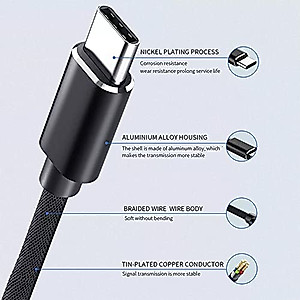 3FT Mini USB to USB-C Cable, USB 2.0 Type C to USB Mini B 5 Pin Charging Cord Braided Support Charge & Sync Compatible with PS3 MP3 Player Dash Camera GPS Hero 3+, USB-C to USB Mini Cable Black