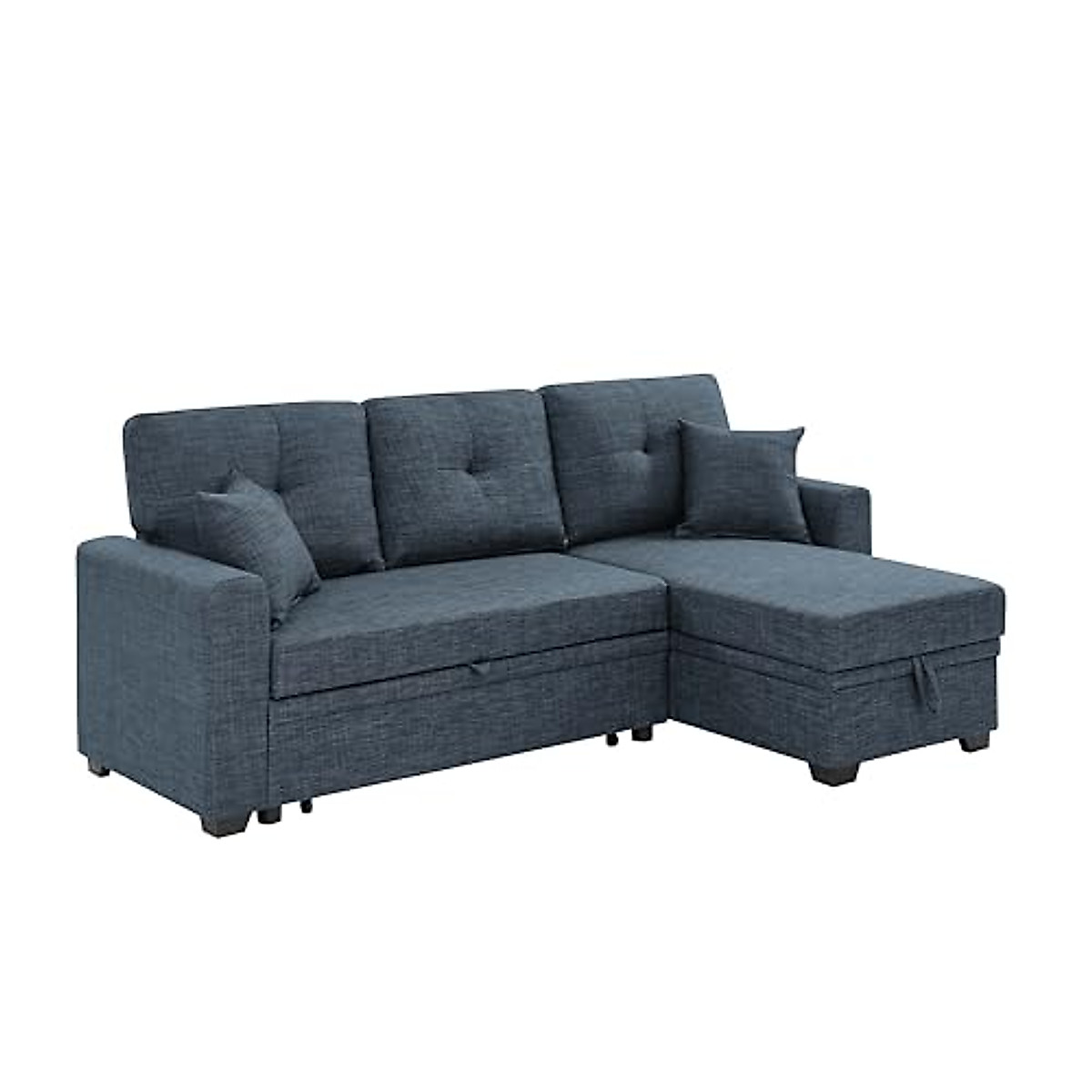 Oadeer Home Pull-Out Sofa Bed Sectional, Blue