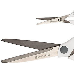SINGER 07175 Sewing and Detail Scissors Set with Comfort Grip,White,pink